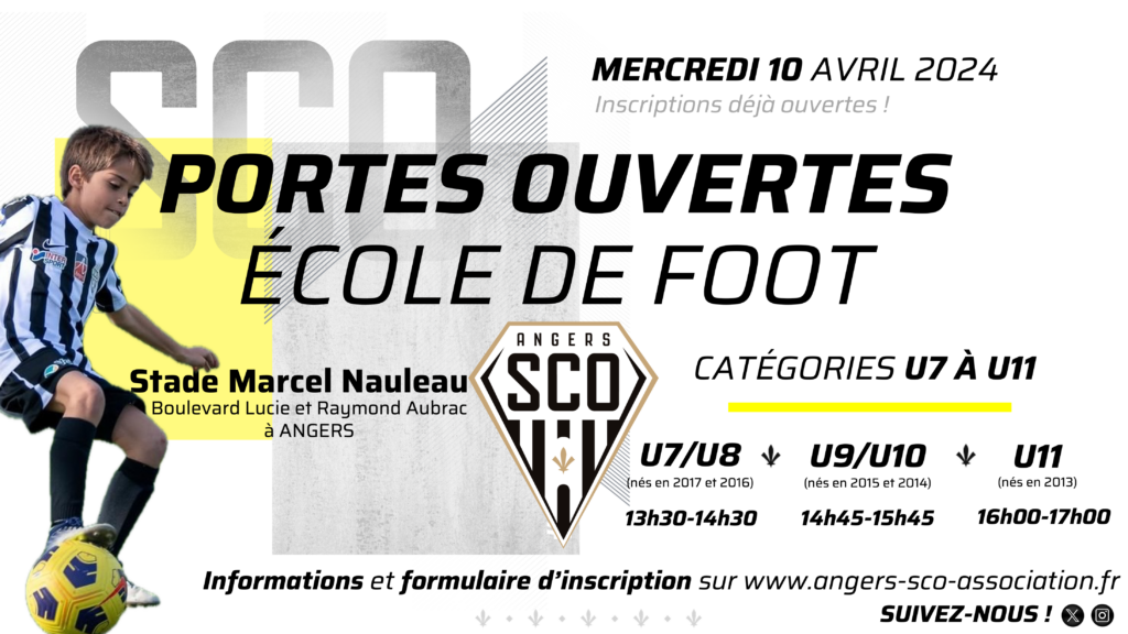 Nouvelle journée "portes ouvertes" à l'école de foot ! - Angers SCO ...